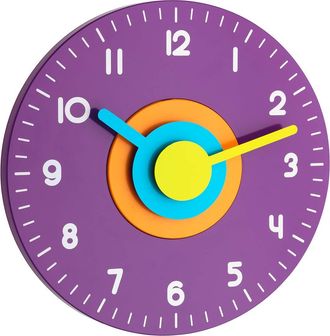 TFA Dostmann Wanduhr, für das Kinderzimmer, leise durch Sweep-Uhrwerk, bunt, 60.3015.11,L 230 x B 40 x H 230 mm