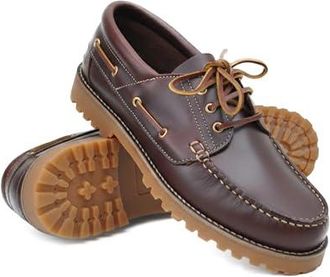 Zerimar Chaussures Bateau en Cuir pour Homme | Confortables et &eacute;l&eacute;gantes, id&eacute;ales au Quotidien | Fabriqu&eacute;es en Espagne | Braun | Pointure 42