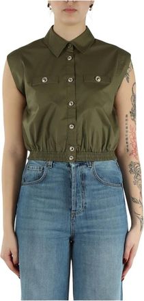 Twinset Femme, Blouses et Chemises, Vert, Taille: 40 FR Chest-pocket Shirt