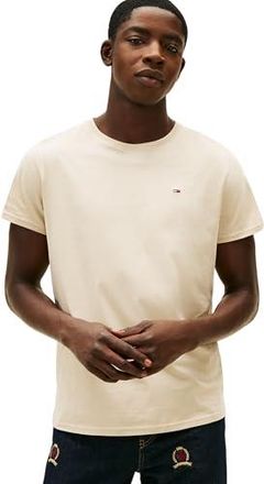 Tommy Jeans TJM Xslim Jersey Tee Ext Dm0Dm04411 T-Shirt S/S, Beige (Gulf Sand), M Homme