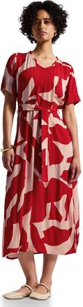 Street One Damen A144503 Maxi-Kleid mit Print, Glory Red, 42