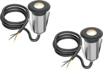 LEDs Com 2 Stück LED Bodeneinbauleuchte GLOX für außen, IP67, anthrazit, rund, 35mm Ø, warmweiß