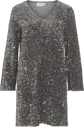 Vila Vifaith V-Neck L/S Sequin Dress/Vol