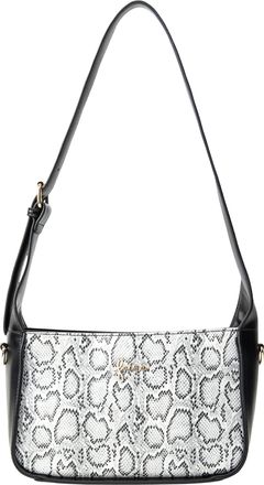 Faina Womens Schultertasche, Weiss SCHWARZ