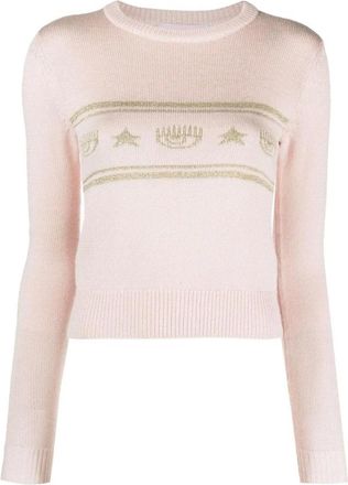 Chiara Ferragni Femme, Pulls, Rose, Taille: 42 FR Pull avec motif Eyelike