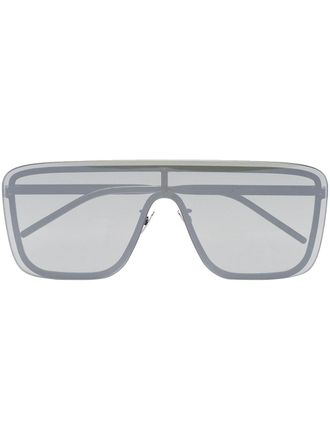 Saint Laurent Eyewear lunettes de soleil Shield &agrave; monture oversize - Noir