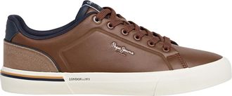 Pepe Jeans London Herren Kenton Campus M Sneak, Braun/Hellbraun, 39 EU