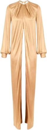 Elisabetta Franchi Blouse en jersey brillant - Femme - Robes - Beige - Taille: 40 FR