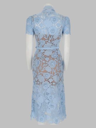 Self Portrait Floral Lace With Bow Dress - Blue