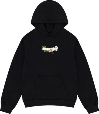 Denim Tears floral-print hoodie - Schwarz