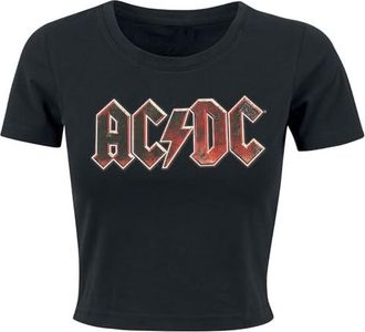 AC/DC Metal Logo Femme T-Shirt Manches Courtes Noir XL