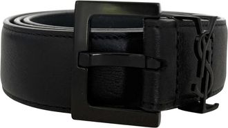 Saint Laurent G&uuml;rtel - Saint Laurent Cassandre belt in glossy Saint Laure - Gr. ONE SIZE - in Schwarz - f&uuml;r Damen