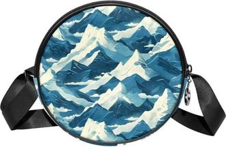 Generic Sac &agrave; bandouli&egrave;re Circle pour femme, petit sac &agrave; bandouli&egrave;re bleu avec fermeture &eacute;clair, bretelles r&eacute;glables, sac &agrave; main rond d&eacute;contract&eacute; pour femmes 
