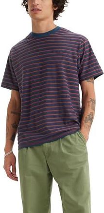 Levi's Homme T-Shirt Vintage Red Tab Miles Stripe Sargasso Sea French Terry Multi Colour S