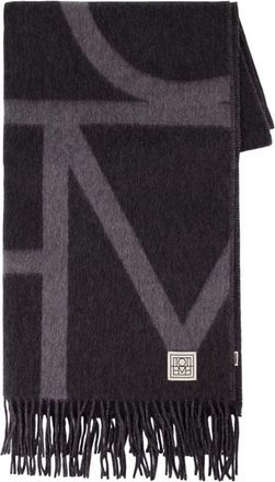 Toteme Monogram Wool Scarf - Gray
