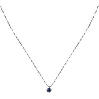 Cleor Collier en or jaune recycl&eacute; 375/1000 et saphir de synth&egrave;se