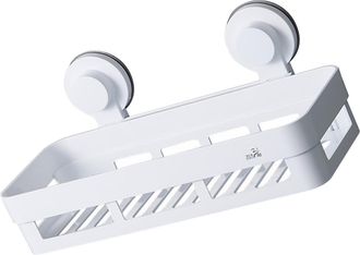 Holibanna TOKIDNY Wei&szlig;es Wandregal aus Kunststoff ohne Bohren Quadratisches Badezimmer aufbewahrungsregal Multifunktional Platzsparend Einfache Montage Gro&szlig;e Ka