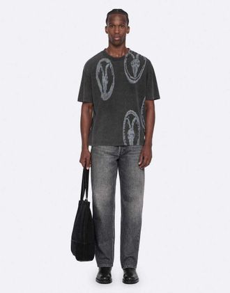 AllSaints Rammy t-shirt &agrave; manches courtes col rond noir d&eacute;lav&eacute;