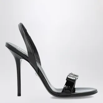 Versace Black sandals with Medusa bow