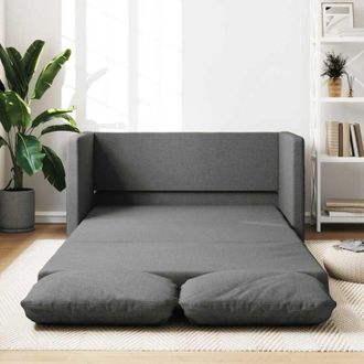 vidaXL Vidaxl - Canap&eacute;-lit 2 en 1 gris fonc&eacute; 112x174x55 cm tissu