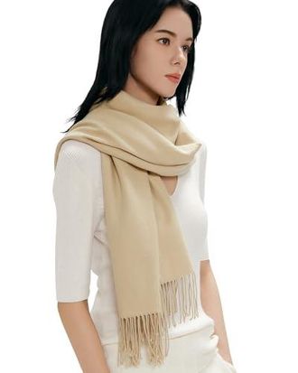 Maamgic Foulard Echarpe xxl echarpe printemps Femme Homme 200 * 70CM Hiver Touch&eacute; Soyeux Multi-Couleur El&eacute;gant Ch&acirc;le Doux pour Mariage Party Soiree, Nude, Tai