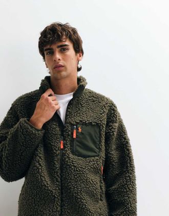Polo Ralph Lauren Fleece mit durchgehendem Rei&szlig;verschluss in Dunkelgr&uuml;n