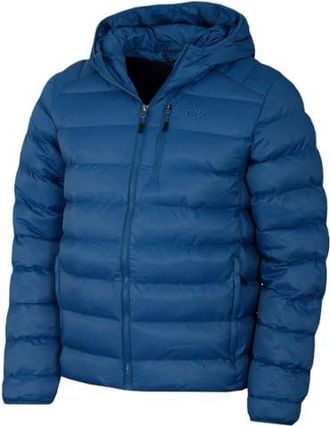 Calvin Klein Mens Veste rembourrée Jacquard tissée San Gabriel - Bleu Dresde - S