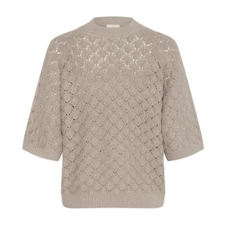 Kaffe Rundhals-Strickware - - Knitwear - Damen - Grau - 2XL