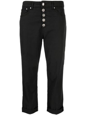 Dondup Cropped-Hose mit Knopfverschluss - Schwarz