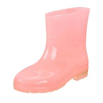 Generic Wellies Bottes de pluie mi-mollet &agrave; talon bas pour femme, couleur unie, faciles &agrave; nettoyer, r&eacute;sistantes &agrave; leau, faciles &agrave; enfiler et &agrave; enlever, pour l