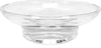 Kleine Wolke Seifenschale Allegra, Wandaccessoire, Farbe Clear, Material: Edelstahl, Glas, Länge 11 x Breite 11 x Höhe 3,5 cm