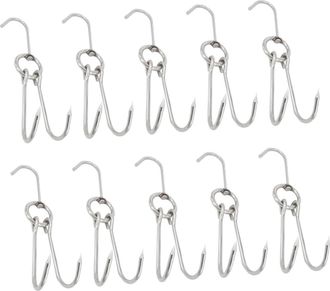 Cabilock 10 Stück Geflügelhaken Fleischhaken Praktische Grillhaken Aus Rostfreiem Edelstahl Für Schinken Hähnchenbraten Fleischverarbeitungshaken