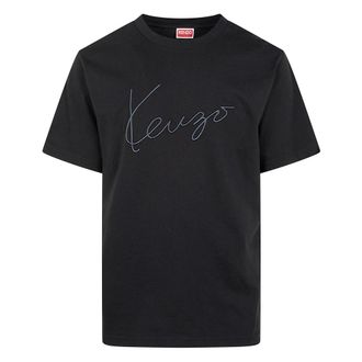 Kenzo Signature Classic T-Shirt - - Tops - Herren - Schwarzk - L