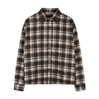 Laneus Oversize Check Flanell - - Blouses & Shirts - Damen - Braun - S