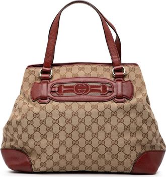 Gucci Shopper - Medium GG Canvas Web Dressage Tote - Gr. unisize - in Braun - f&uuml;r Damen