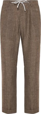 Barba Homme, Pantalons, Brun, Taille: 3XL Roma Linen Pantalons