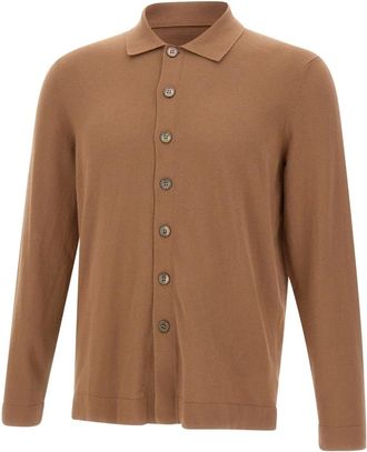 Gran Sasso Homme, Pulls, Brun, Taille: XL Button-Through Knit Shirt