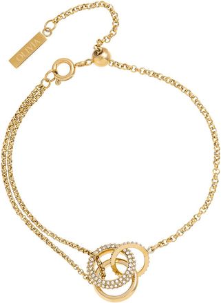Olivia Burton Armband für Damen Kollektion CLASSIC CRYSTAL INTERLINK aus Hellgelbem Gold mit Verschlungenen Ringen und Kristallen - 24100005