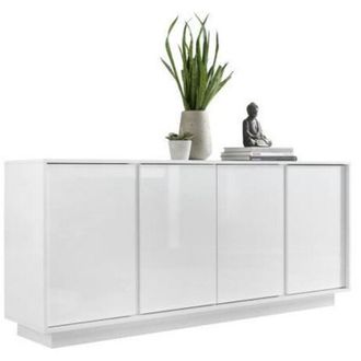 Les Tendances Buffet 4 Portes - Blanc Laqu&eacute; Brillant - L 180 x P 43 x H 78 cm - RICCIONE