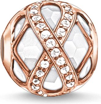 Thomas Sabo Thomas Sabo Damen-Bead KARMA Infinity ros&eacute; Silber vergoldet teilvergoldet Zirkonia wei&szlig; Jade - K0175-841-14