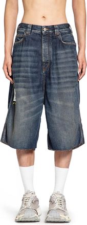 Balenciaga Loop Sports Icon Sticker Denim Shorts