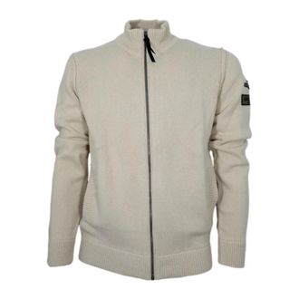 Aeronautica Herren Cardigan mit Vollst&auml;ndigem Rei&szlig;verschluss und Dediziertem Patch - Beige - - Sweatshirts & Hoodies - Herren - Beige - M