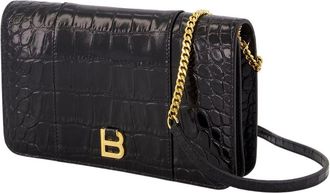 Balenciaga Womens Phone Pouch Card Holder - Balenciaga Leather Black Calfskin Accessories Card-Holder Bags / Clutches