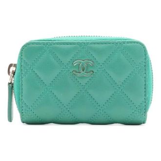 Chanel Pre-owned Leder Portemonnaies - - Pre-owned - Damen - Gr&uuml;n - ONE SIZE