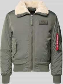 Alpha Industries Bomberjacke mit Label-Patch und Kentkragen