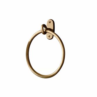 Loberon Handtuchhalter Harrowgate - Runder Wandhalter - Strukturiertes Design - Matte Oberfl&auml;che - Badzubeh&ouml;r - Aluminiumguss, antikmessing