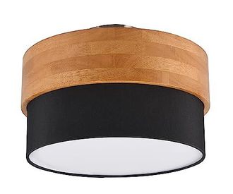 Trio Trio RIO, Lampe de table, Burton 1xE14, max.28,0 W Organza, Fumé, Corps: Métal, noir mat Ø:12,5cm, H:28,5cm Interrupteur de cordon,IP20,Sans illuminan