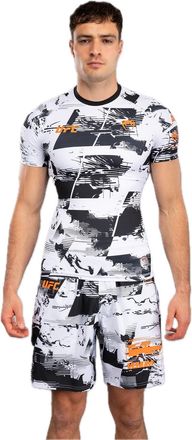Venum UFC Zenith Herren Schwarz/Wei&szlig;/Orange Authentic Fight Week Performance mit kurzen &Auml;rmeln Rashguard - L