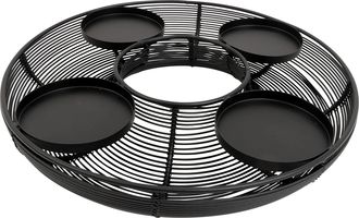 CB Home & Style Adventskranz 29 cm rund Kerzenhalter Eisen Schwarz Metall Weihnachten