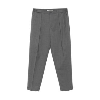 BRIGLIA 1949 Graue Plissierte Hose mit Knopfleiste - - Trousers - Herren - Grau - L
